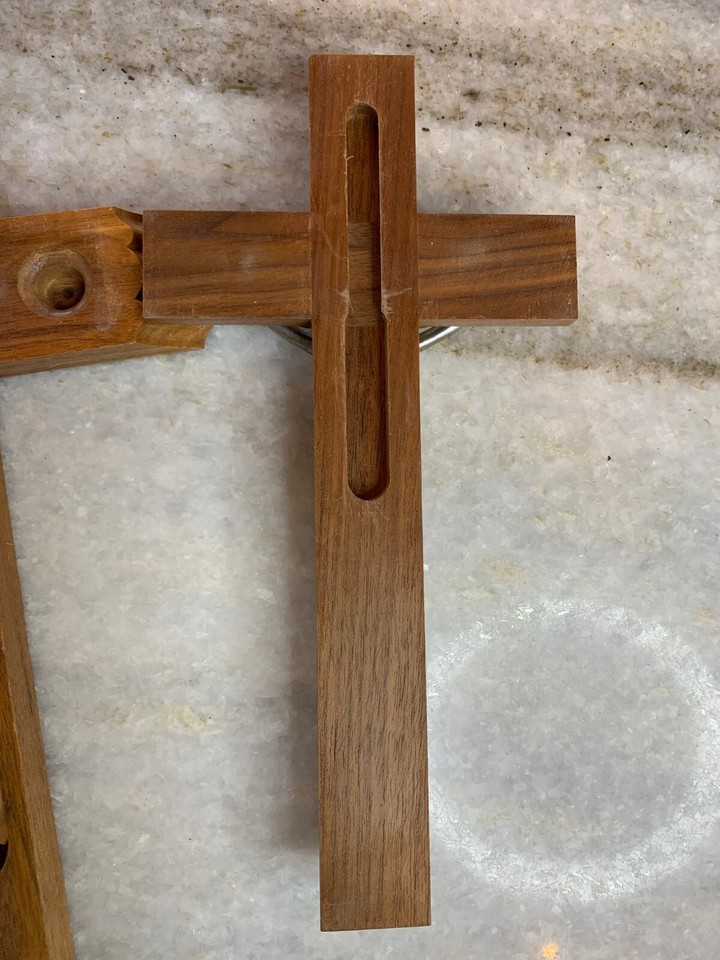 Vintage Ornate Wooden Catholic/Christian Cross/Crucifix w/Jesus Candles ...