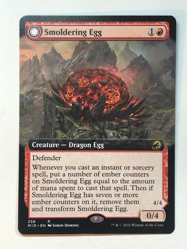 MTG Innistrad: Midnight Hunt Smoldering Egg (Extended Art) 358 NM/M | eBay