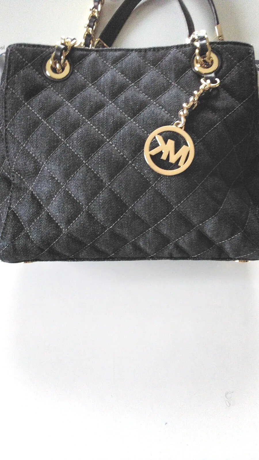 Michael Kors Susannah Medium Quilted North South Tote Bag in Dark Denim pre-owne 190049134443| eBay