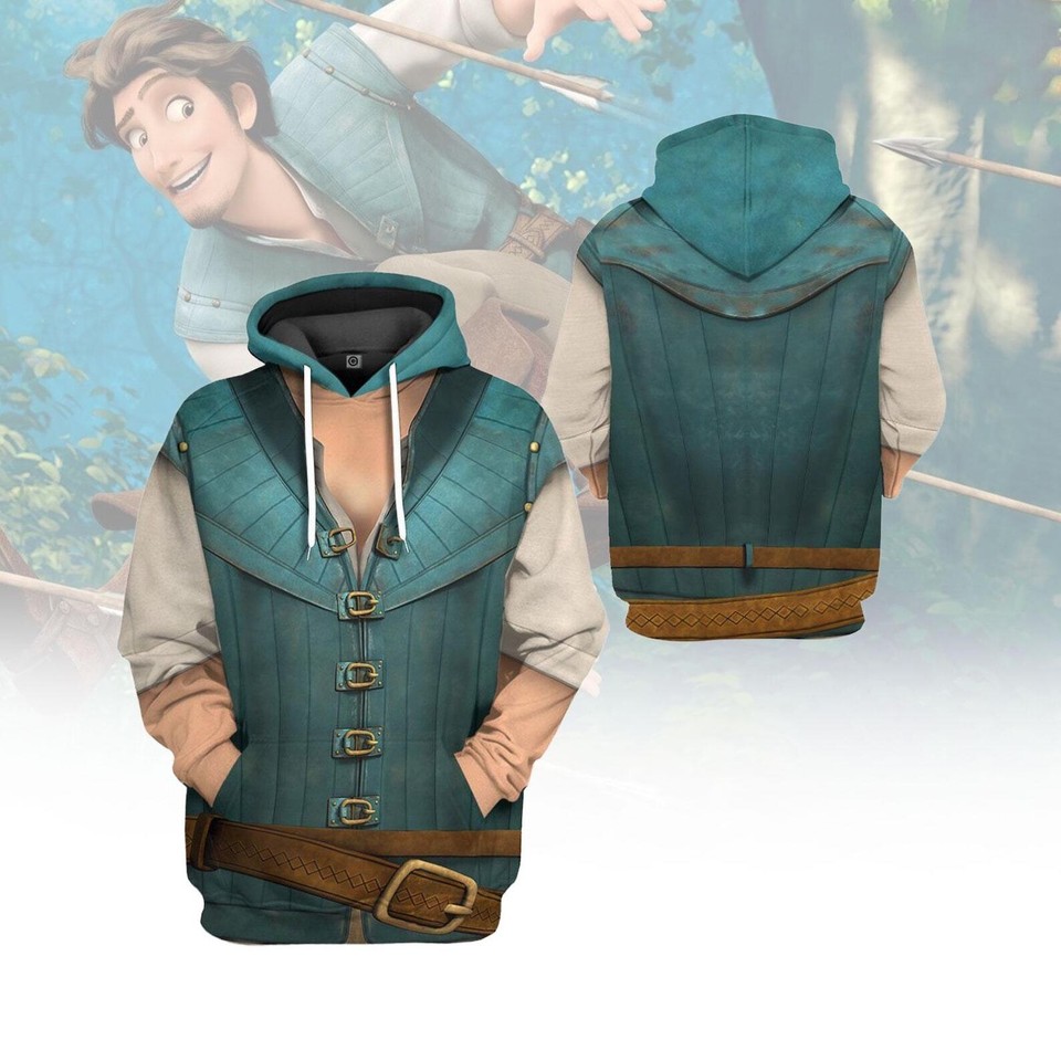Flynn Rider Cosplay Costume Tangled Cartoon Character Hoodie 3D Printed ...