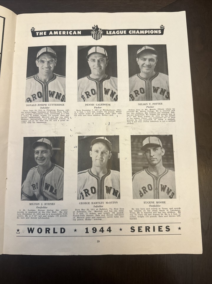 1944 World Series Browns vs Cardinals Program - RARE | eBay