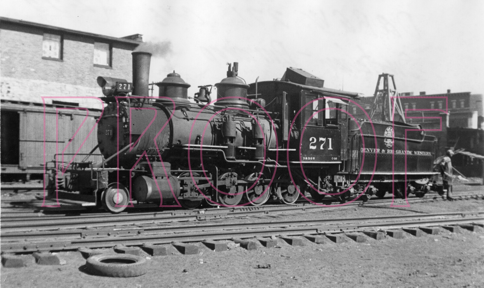 Denver & Rio Grande Western (D&RGW) Engine 271 at Durango in 1939 ...