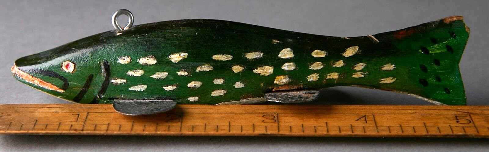 VINTAGE 5" NORTHERN PIKE ~ ICE FISH SPEARING DECOY~ FOLK ART FISHING ...