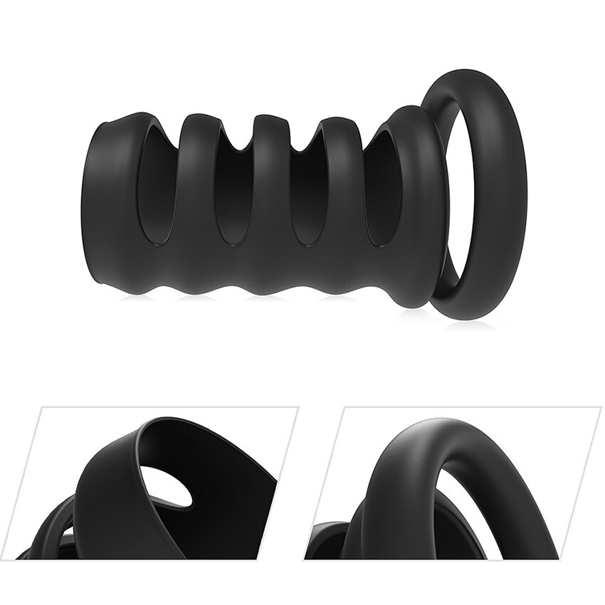 Male Ball Scrotum-Stretcher-Ring-Sleeve-Penis Stretch Enhancer Delay ...