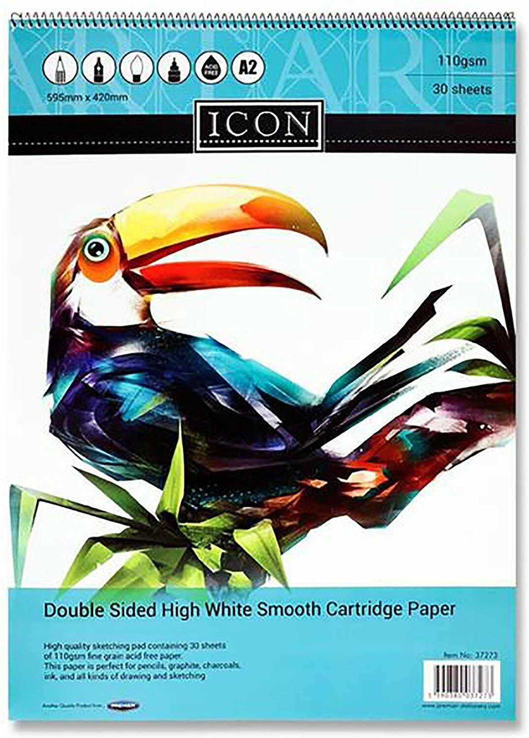 A2 Sketch Pad 30 Sheets Spiral Bound 110 GSM Cartridge Paper Home ...