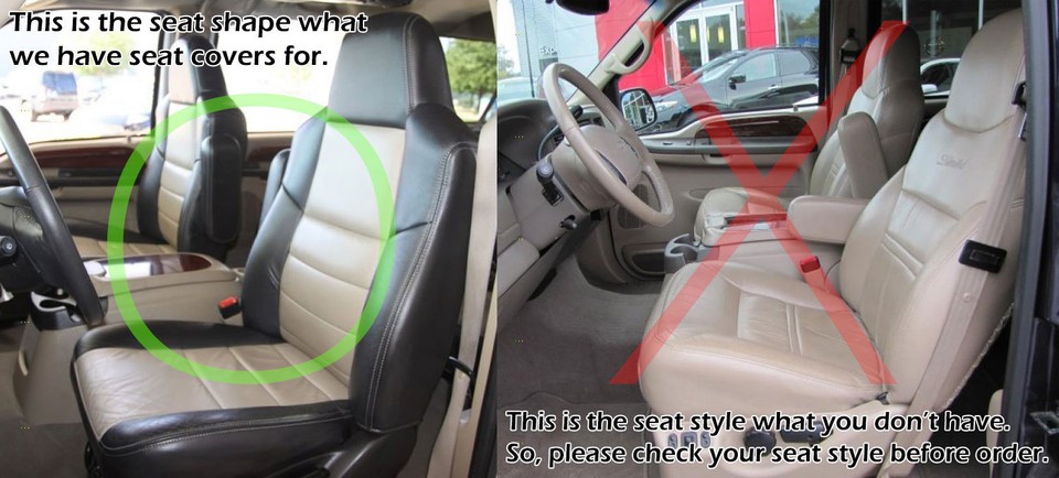 FOR FORD EXCURSION 2000-2005 BLACK/BEIGE CUSTOM MADE FIT FRONT SEAT ...