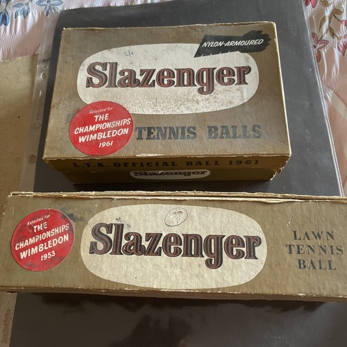 Rare Vintage Slazenger Tennis Balls 7 X balls with 2 Original Boxes L.T ...