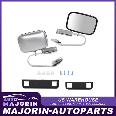 Manual Side View Mirrors Pair Fits 88-96 Ford F Super Duty Truck | eBay