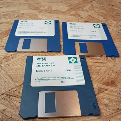 Microsoft MS-DOS 5.0 Operating System 1991 3.5 Floppy Wyse | eBay