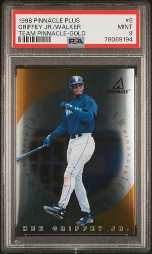 1998 PINNACLE PLUS TEAM PINNACLE GOLD FOIL #6 KEN GRIFFEY JR SP PSA 9 ...