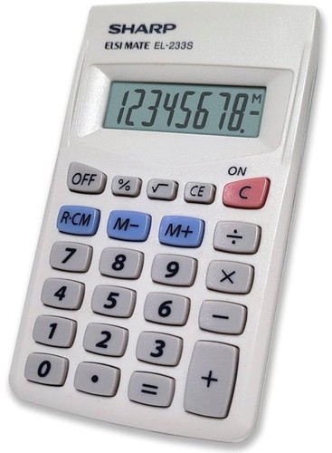 Sharp Basic Calculator Electronic 8-Digit LCD Display Handheld Pocket EL-233SB | eBay