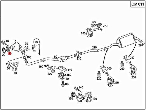 Genuine MERCEDES 903 906 909 C209 CL203 Pipe clamp f exhaust sys ...