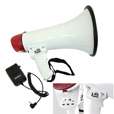5Core 40W Megaphone Bullhorn Cheer Speaker Megaphono Siren Strap ...