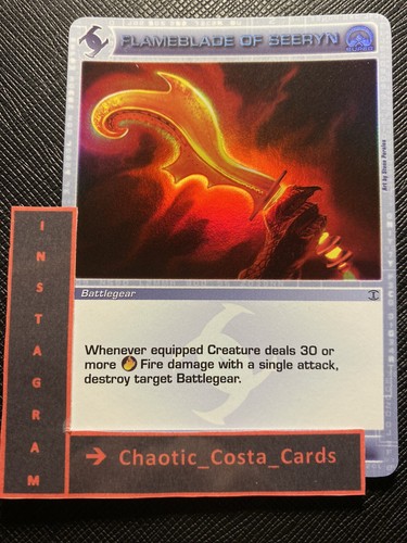 FLAMEBLADE OF SEERYN - BATTLE GEAR CARD - CHAOTIC CARD - SUPER - TCG ...