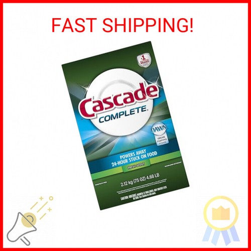 Cascade Complete Powder Dishwasher Detergent, Fresh Scent, 75 oz, White ...