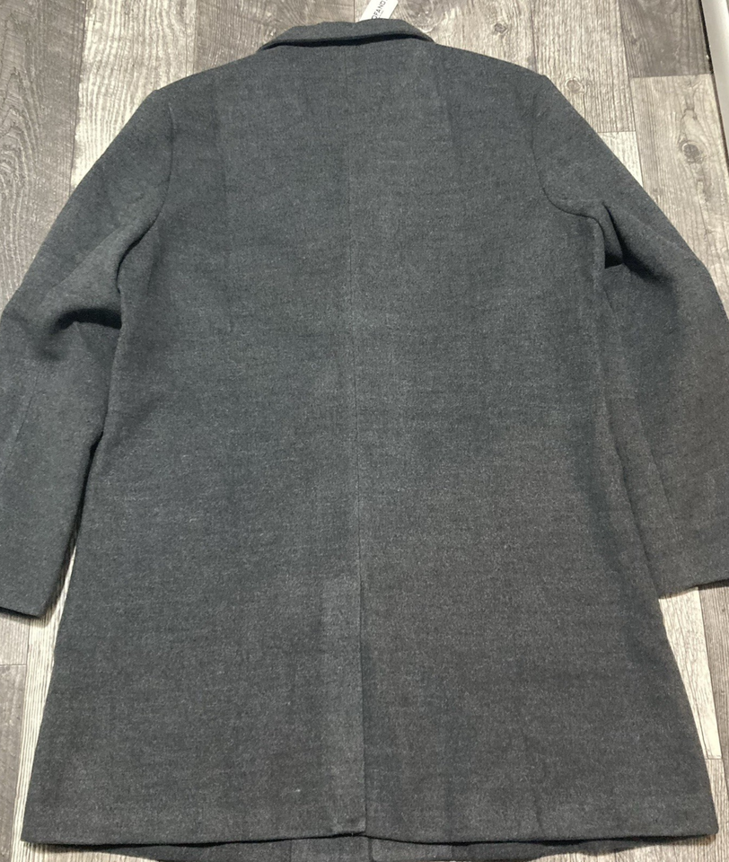 COOFANDY Grey Trench Coat Faux Wool Polyester Blend Men's XL NEW WITH ...