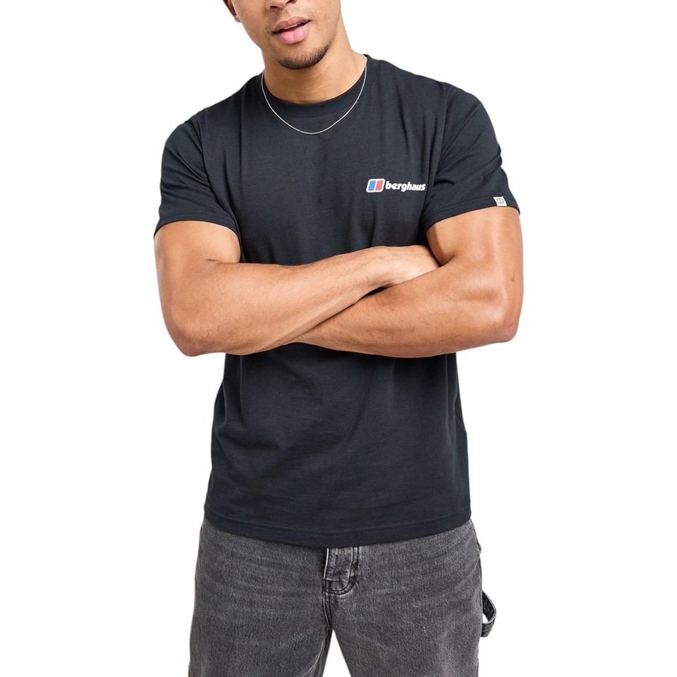 Berghaus Mens T Shirt Round Neck Mount Diagram Half Sleeve Top Graphic ...