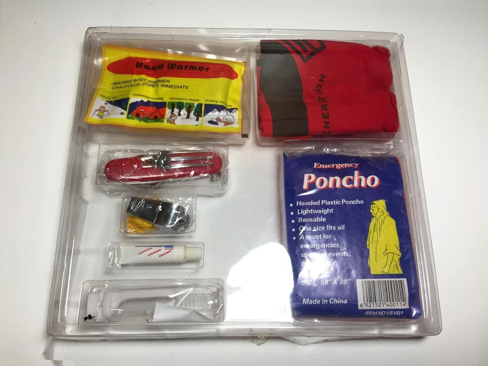 7 Piece Survival Kit Emergency SOS Help Equipment Outdoor Camping Tools ...