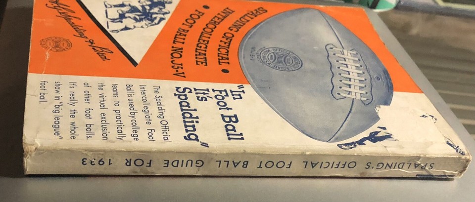 1933 Spalding Football Guide; Athletic Library Official Intercollegiate ...