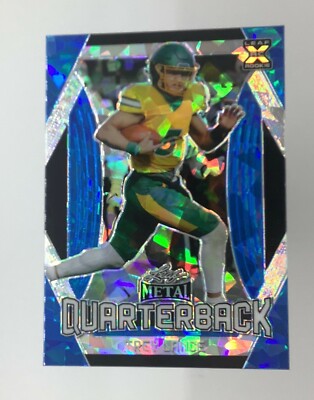 2021 LEAF METAL QUARTERBACK - TREY LANCE XRC - BLUE CRYSTAL REFRACTOR ...
