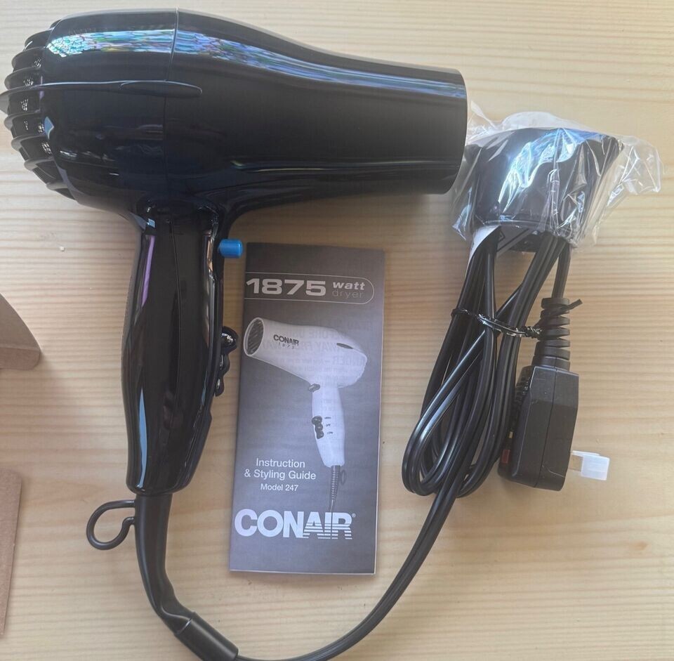 Conair Handheld 1875 Watt Hair Dryer, Cool Shot Button, Black 247BW ...