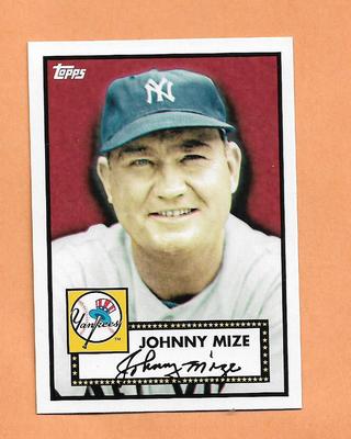 JOHNNY MIZE CARD # YC12 TOPPS NEW YORK YANKEES 2010 WORLD CHAMPIONSHIP ...