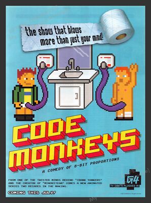 Code Monkeys Animated T.V. Show 2000s Print Advertisement Ad 2007 | eBay