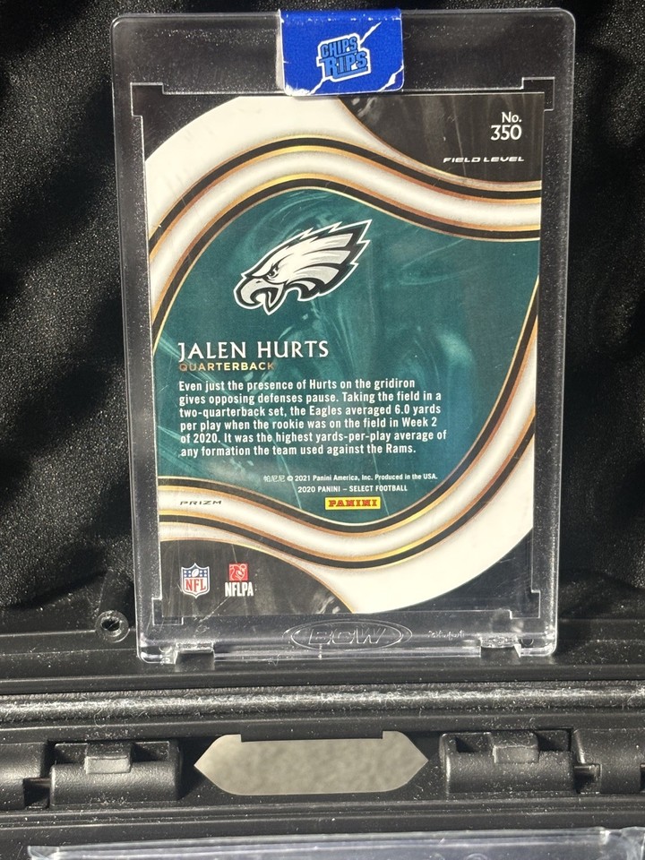 2020 Panini Select - Field Level Jalen Hurts #350 Purple Prizm Die-Cut ...