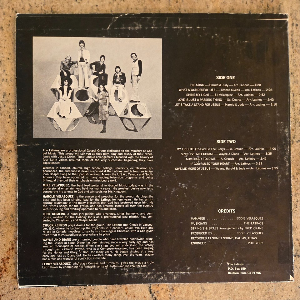 The Latinos His Song Vinyl Latin Gospel Rare EX record! | eBay UK