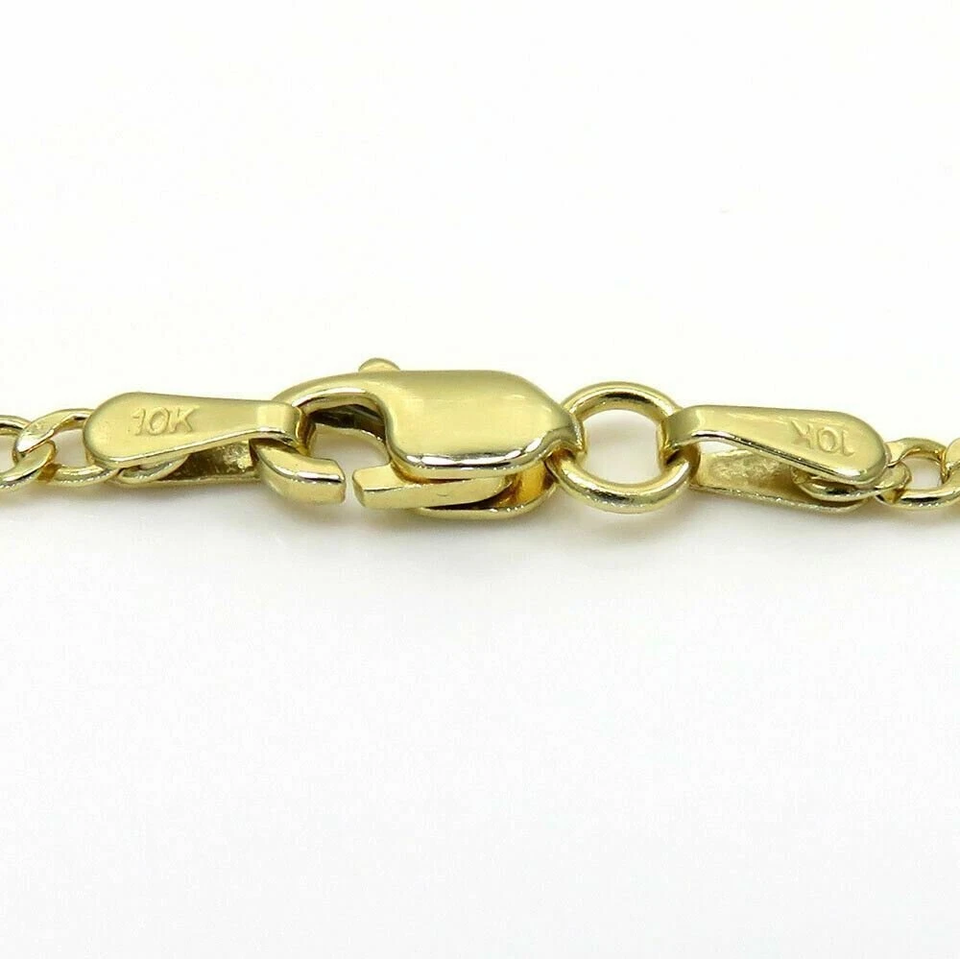 10K Solid Gold Cuban Link Chain Necklace 2.00 mm 16''-30'' Inch 10k ...