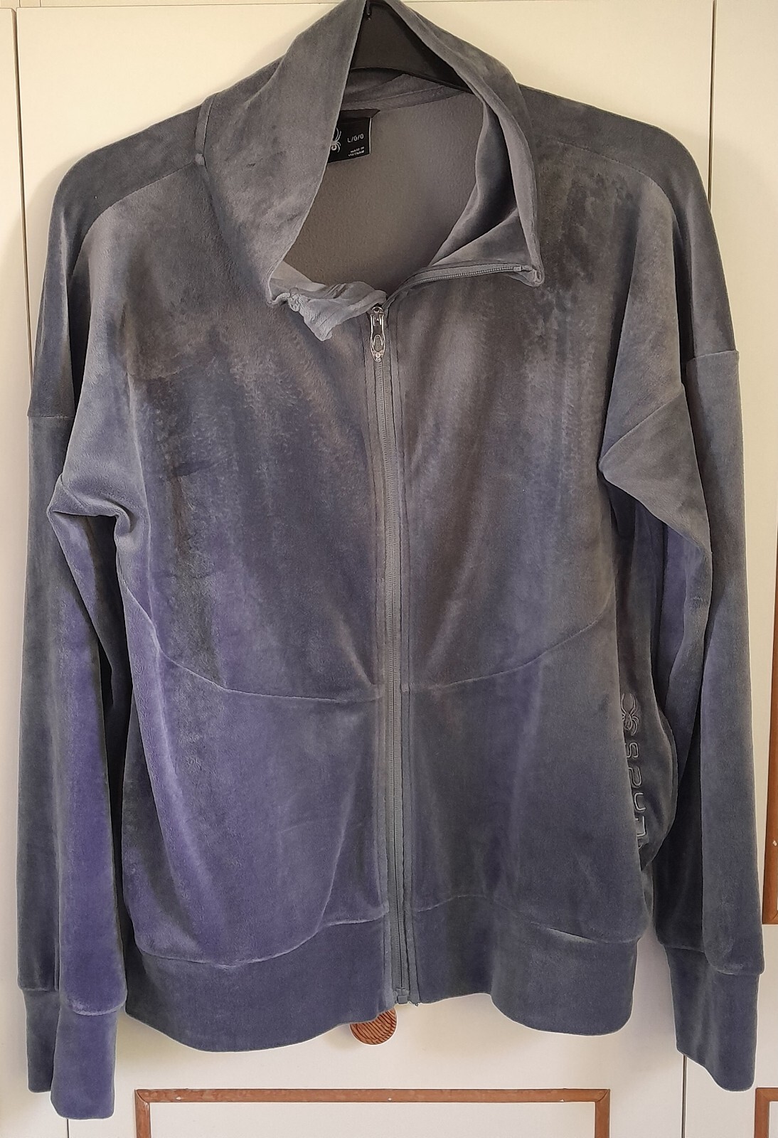 Spyder Womens Jacket Large Full-Zip Velour Dark Cloud Tracksuit Top | eBay