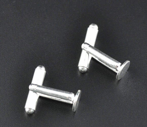 Vintage Cufflinks Wedding Findings Silver Plated Cuff Link Blanks Backs ...