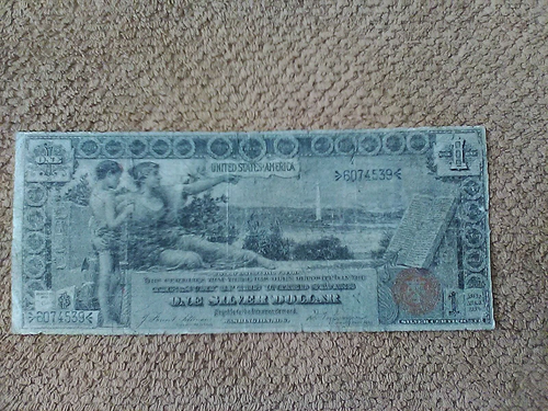1896 $1 ONE DOLLAR LARGE-SIZE SILVER CERTIFICATE EDUCATIONAL NOTE, F+ ...