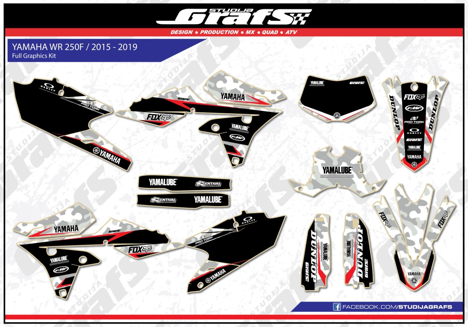 2015 2016 2017 2018 2019 WR 250F Graphics For YAMAHA WR250F 250 F WRF ...