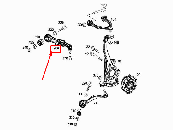 MERCEDES-BENZ C W205 FRONT RIGHT LOWER CONTROL ARM A2053302007 ORIGINAL ...