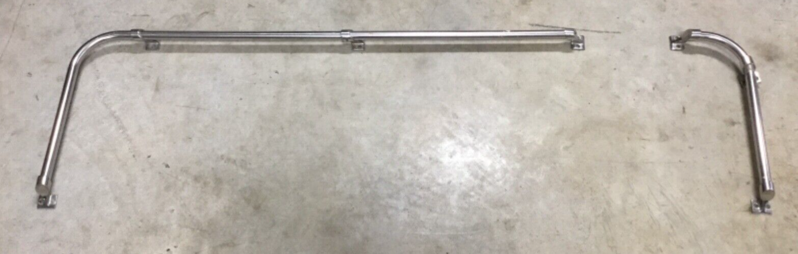 Stainless Steel Boat Transom Railing - 3 Piece Set - Straight & 2 L ...