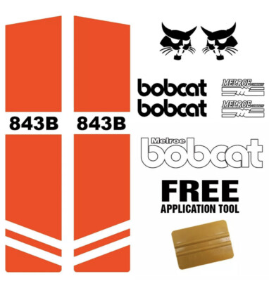 Bobcat 843B 843 B Skid Steer Set Vinyl Decal Sticker Kit 9 PC SET ...