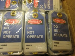 (25pk) Danger Do Not Operate Blue Tags 6" x 3-1/4" NEW | eBay