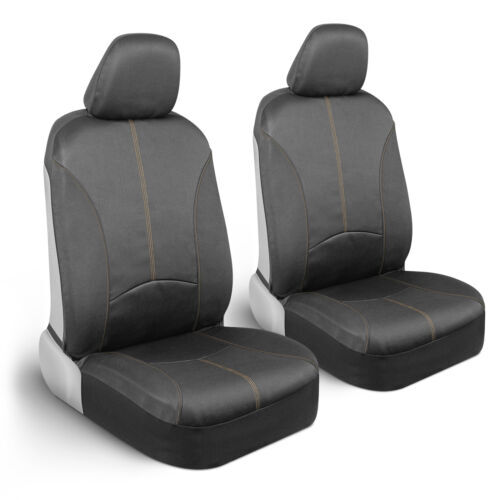 Waterproof Sideless Seat Cover Set Headrest Covers Beige Stitching Car ...