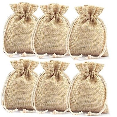 50PCS Small Burlap Bags with Drawstring,4 x 4 x 6 Inch-10 x 14CM ...