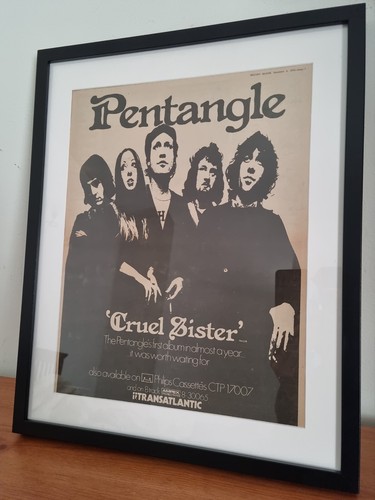 PENTANGLE Original framed promo ad poster. 1970.Frame size 53cm x 43cm ...
