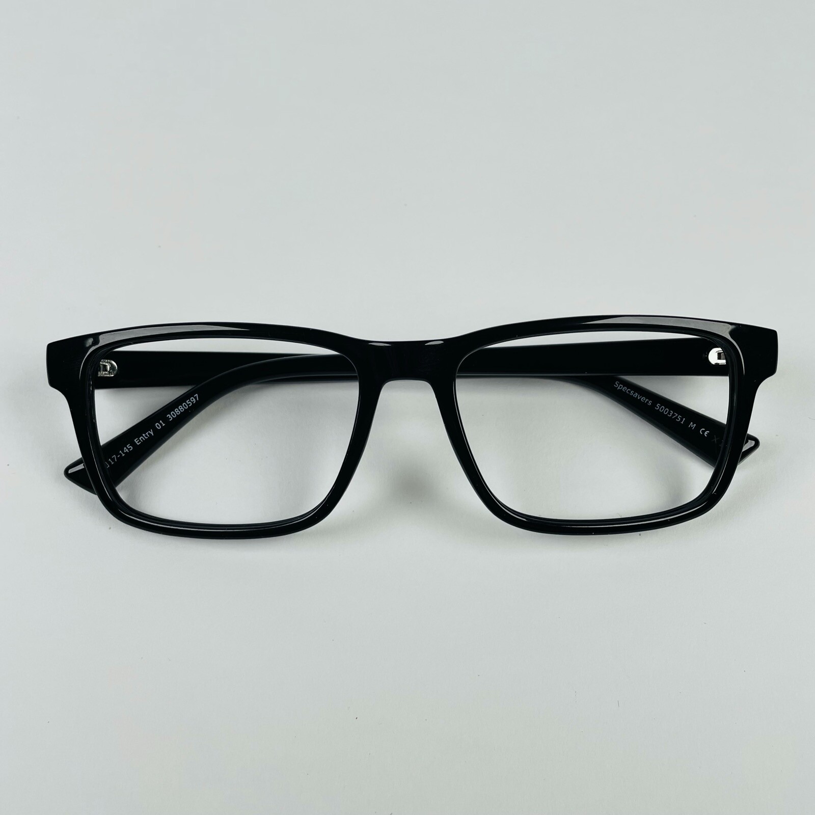 SPECSAVERS eyeglasses BLACK RECTANGLE glasses frame MOD: ENTRY 01 ...