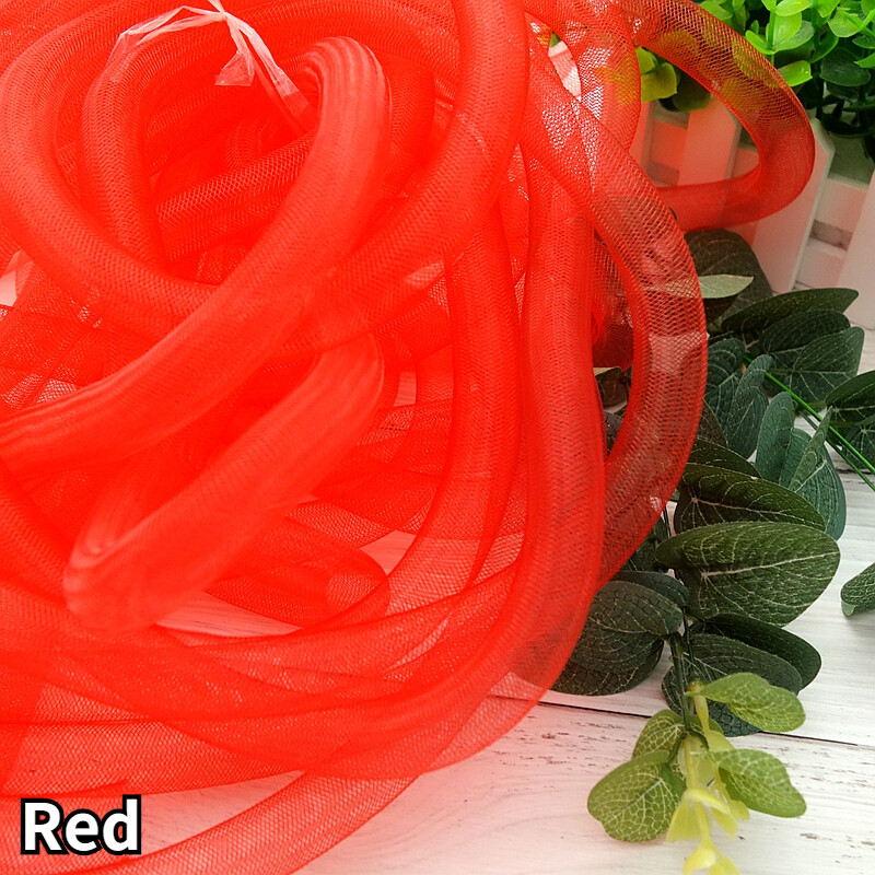 10M/Lot Mesh Tube 16mm Colorful Ribbon Crafts for Headdress Wreath ...