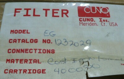 Filtration Equipment - Cuno Filter