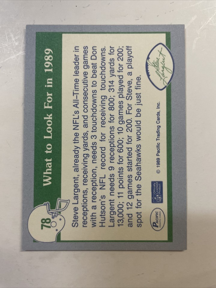 1989 Pacific Jerry Rhome Autographed Card #78 Seattle Seahawks A-116 | eBay