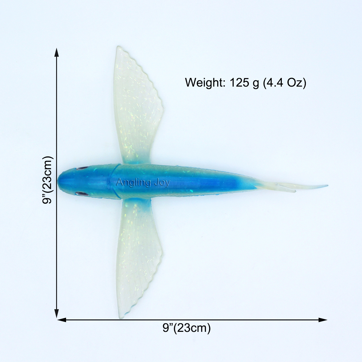 9" Flying Fish Lure Big Game Trolling Lifelike Soft Body Blue Tuna Bait ...