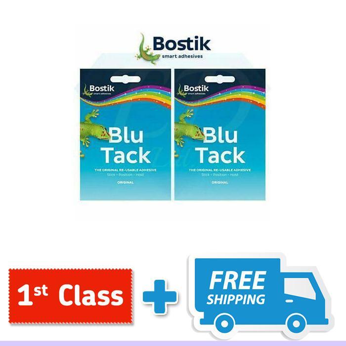 2 x Bostik Blu Tack Original Blue Sticky Reusable Tac Economy Handy ...