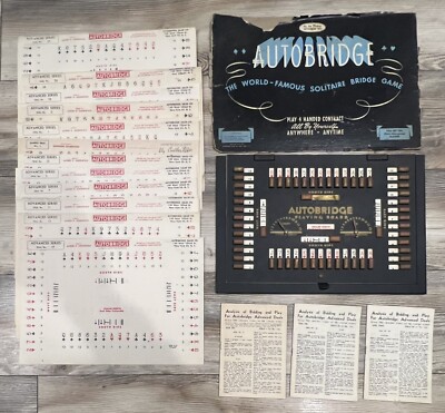 VINTAGE 1946 AUTOBRIDGE Worlds Famous Solitaire Bridge Game 3 BOOKS ...