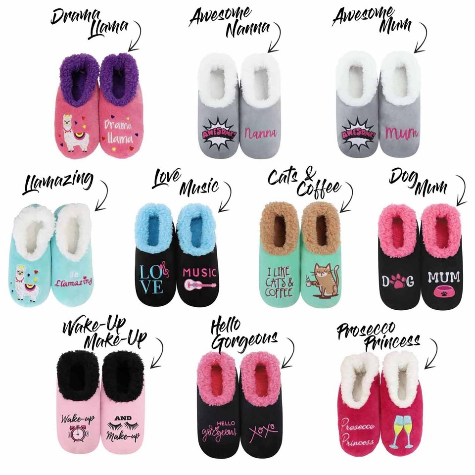 SLUMBIES - Pairables & Wild Designs - Womens Soft Slippers Socks - Non ...
