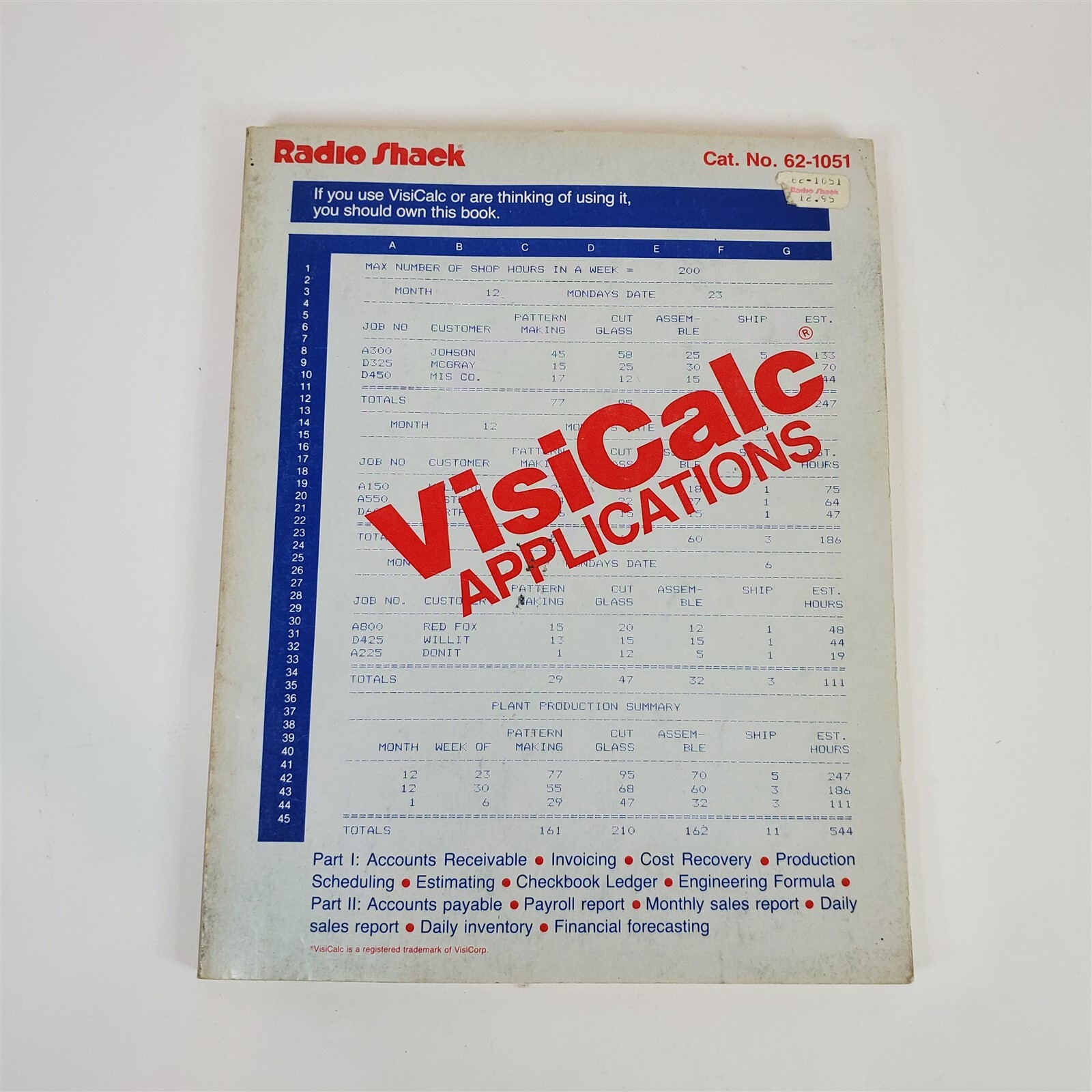 Vintage Original Radio Shack Power of VisiCalc Instruction Book 62-1051 ...